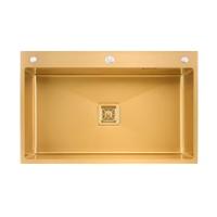 Quality Luxury Gold Sink High Quality 304 S.S. Top Mount Handmade Sink Single Bowl for for sale