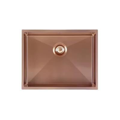 China Rose Gold England Single Bowl Stainless Steel Kitchen Sink for sale