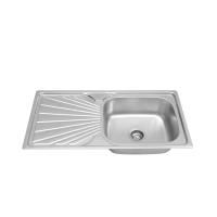 Quality Single Bowl Stainless Steel Kitchen Sink Drain Board New Style Multifunction for sale