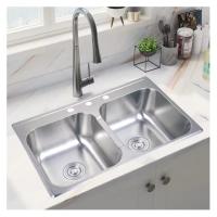 Quality 31" X 21" SUS304 Double Bowl Sink for Residential Commercial Use Top Mount for sale