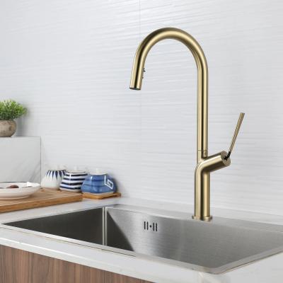China All Copper Modern Kitchen Faucet Classic Style with Pull Out Sprayer for sale