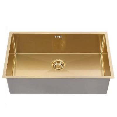 China Modern Design Single Bowl Undermount Sink Middle Basin 304 Stainless Steel Rectangular Kitchen Sink for sale