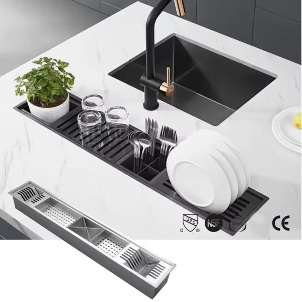 Quality Dish Drying Rack for Kitchen Counter Stainless Steel Dish Rack with Drainboard Large Dish Drainer with Utensil Holder for Sink for sale