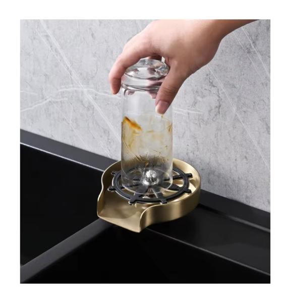 Quality New Product 2024 Custom Luxury Gold High Pressure Automatic Cup Washer Glass Rinser Bar Accessories Kitchen Tools for sale