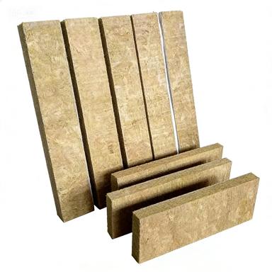 China Density 100-200 Kg per cubic meter Fireproof Rock Wool Board Yellow Fireproofing Panel Ideal for Heat and Fire Protection for sale