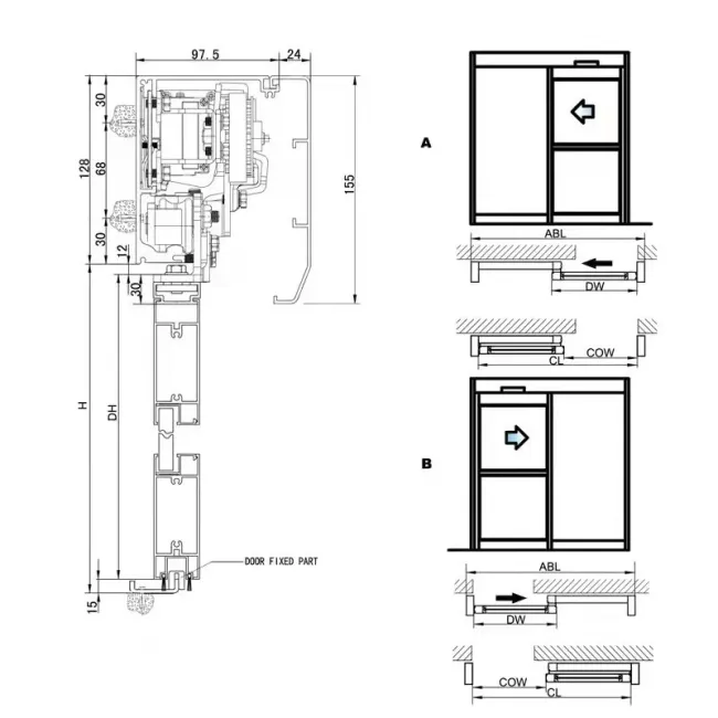 Made in China Automatic Door Intelligent Controller Automatic Sliding Door Operator (YW-125)
