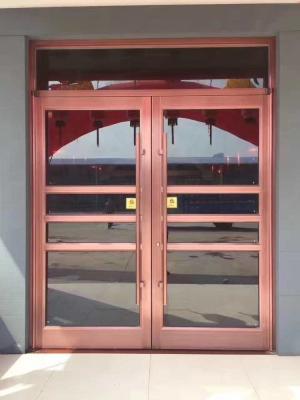 Cina Doppio strato vetro cavo temperato colore rosso piastra centrale stile oscillazione automatica Kfc Dy porta commerciale con automatico in vendita
