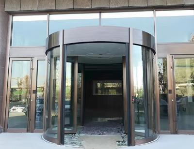 Cina Commercial Shopfront Restaurant Auto Double Swing Three Wing Revolving Glass Door in vendita