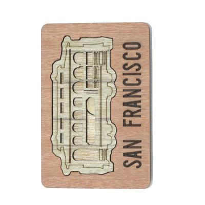 China Customized wooden fridge magnet for sale