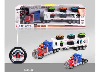 China Non Toxic Children's Remote Control Toys Semi Trailer Truck with Extra 6 Cars for sale