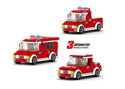 China 170Pcs ABS Plastic Educational Children's Building Blocks Toys Fire Rescue Truck for sale