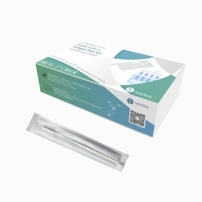 Cina La prova di plastica dell'antigene SARS-CoV-2 di accuratezza di 99% ha messo Kit Nasopharyngeal Swab 5 pezzi in vendita