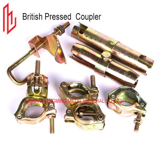 Quality Q235 Electro Galvanized Scaffolding Double Couplers British Pressed Sleeve Coupler for sale