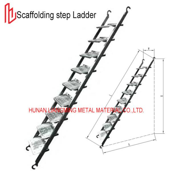 Quality HDG Carbon Steel Scaffolding Staircase Q235 Scaffolding Steel Ladder With Hooks for sale