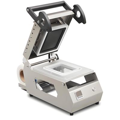 China 304 Stainless Steel Sealer Mini Sealer Plastic Material Tray Sealing Machine  Desktop Circle-cut Fast Food Tray Sealing Machine for sale