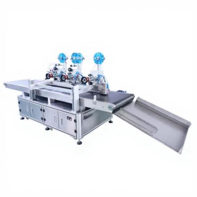 China Customized Three Head Cardboard Box Sticker CH-609F Easy to Tear Sticker Cardboard Box double-sided Tape Cutting Machine for sale