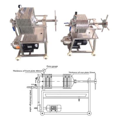 China Multi layer filter press food grade stainless steel 304/316L plate and frame multilayer filter for wine/cooking oil/etc for sale