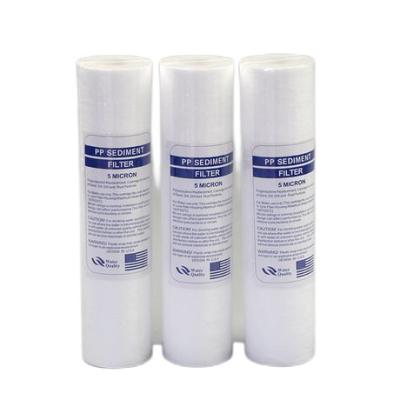 China MO PEFE 5 Micron PP Yarn String Wound Element Water Filter Cartridge for Drinking 10 Inch for sale
