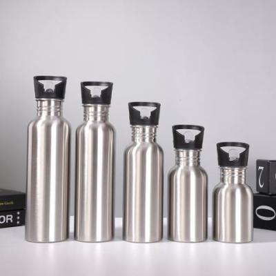 Cina 350ml 500ml 600ml Oem Odm Bottiglia d'acqua in acciaio inossidabile a parete singola BPA Libero Acciaio inossidabile Bottiglia d'acqua di viaggio leggera Design minimalista in vendita