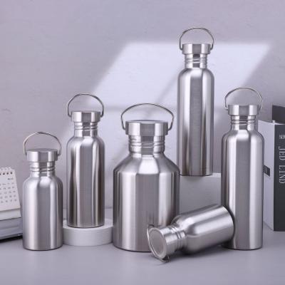 Cina 350ml 500ml 600ml Oem Odm Bottiglia d'acqua in acciaio inossidabile a parete singola BPA Libero Acciaio inossidabile Bottiglia d'acqua di viaggio leggera Design minimalista in vendita