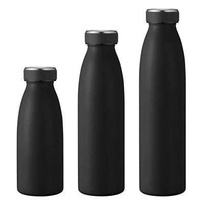Cina 350/500/750ML Forma di latte Bottiglia d'acqua in acciaio inossidabile a bocca piccola Matt gomma rivestita Bottiglia d'acqua in acciaio inossidabile Design durevole e confortevole in vendita