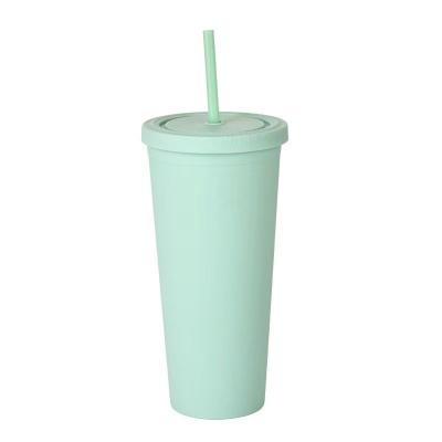 China 22oz Matte Pastel Tumblers gekleurde dubbele wand geïsoleerde acryl tumblers met deksels en rietjes gemakkelijk te reinigen perfect voor custom creaties Te koop