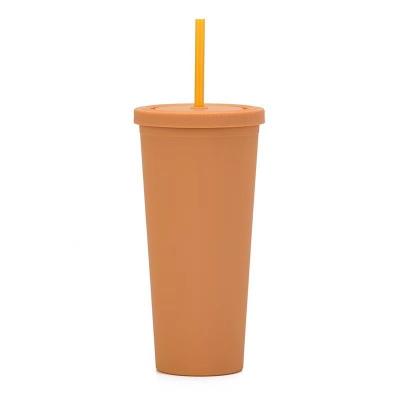 China 450 ml 650 ml 22 oz Plastic Travel Tumbler met stro en deksel 6 levendige kleuren herbruikbare Plastic Coffee Tumbler Eco Friendly Customized Acceptable Te koop