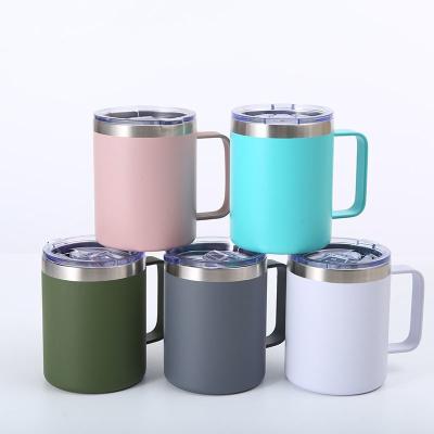 China Sleek Design Custom Logo 304 Roestvrij staal Geïsoleerde Metalen Drinkbekers Reisgeïsoleerde Bierbeker Met Deksel 360ml Comfort Grip Makkelijk Schoon Te koop