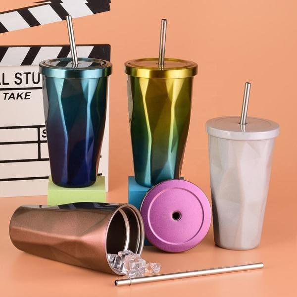 Quality Fashionable Design 480ml Personalized Stainless Steel Mug With Straw Country for sale