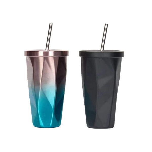 Quality Kids Double Wall Insulation 304 Stainless Steel Travel Mug With Straw And Lids for sale