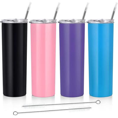 China Custom Tumbler With Lid And Straw Add Your Photo Text Personalized Skinny Tumblers 20oz Stainless Steel Insulated Double Wall Coffee Cup For Hot Cold Drinks for sale
