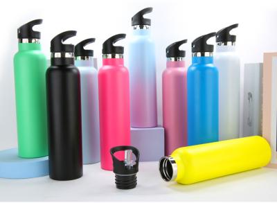Cina Campeggio e escursioni idratazione Cantine 3 coperchi stretti Coperchio di paglia a prova di perdite Isolato in acciaio inossidabile caldo e freddo doppio muro Sport Acqua bottiglia mezzanotte Nero 32 oz in vendita