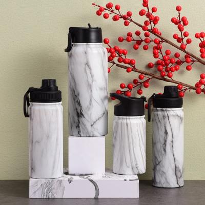 China Insulated Water Bottle With Spout Lid Reusable Stainless Steel Water Bottles With Handle Leak Proof Sports Water Flask For Gym Travel Bike Camping 22oz for sale
