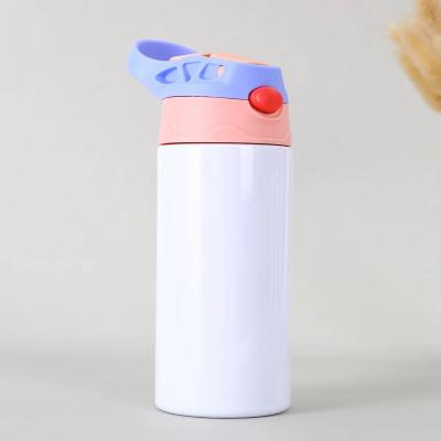 China Kids Sublimation Tumbler With Lid And Straw 12 Oz Kids Sublimation Water Bottles Stainless Steel Sublimation Cups For DIY Insulated Tumbler Heat Press Print for sale
