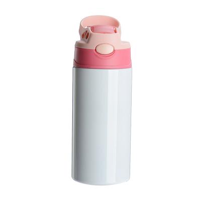 China Sublimation Bulk 6 Pack 12oz Stainless Steel Sublimation Blank Sippy Cup Double Wall Insulated Kids Tumbler With Handle Spill Proof Lid For Water Drinks for sale