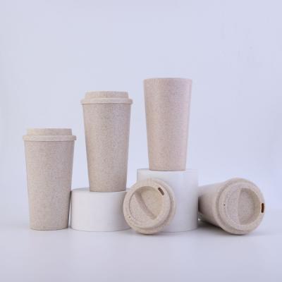 China Mode Eenlaagse 580ML PP Tarwe stro Drink stro Cup Tarwe vezel drank Direct drinkbeker Te koop