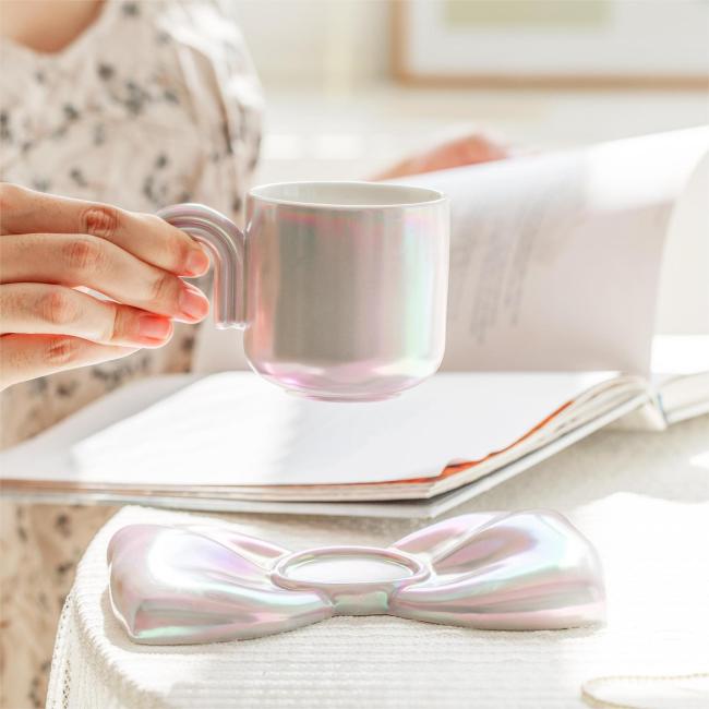 Ceramic cup with pearlescent glaze - set of cups