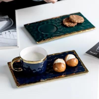Cina Elegante sofisticato estetico stile nordico tazza di caffè in ceramica di lusso con piatto in vendita