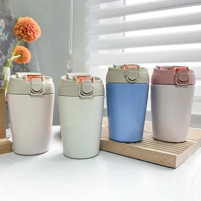 China New Flip Lid Internet-pop Cup Compact And Convenient Insulated Water Cup And Straw for sale