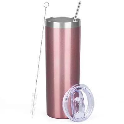 絶好の保温器 600ml 薄いステンレススタール ストレート空白 20オンス 蓋とストローの保温器 個別プレゼントボックス