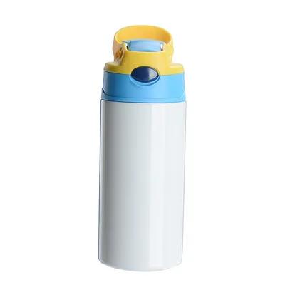 China 12oz Kids Sublimation Tumbler 8 Pack Kids Sublimation Tumbler Blank With One-Click Pop-Up Straw And Handle For Heat Transfer Children Sublimation Cups For Milk Soda Juice Drinks for sale