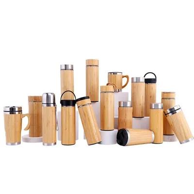 China Bamboo Bottle For Tea Premium Tea Infuser Bottle Leak Proof BPA-Free Insulated Water Bottle Coffee Tumbler Tea Thermos for sale