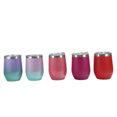 中国 12 OZ 蓋付きステンレス鋼ワインタンブラー ワイングラスタンブラー 壁付きダブル バキュム 隔熱 旅行タンブラー カップ コーヒー ワイン コクテール 販売のため