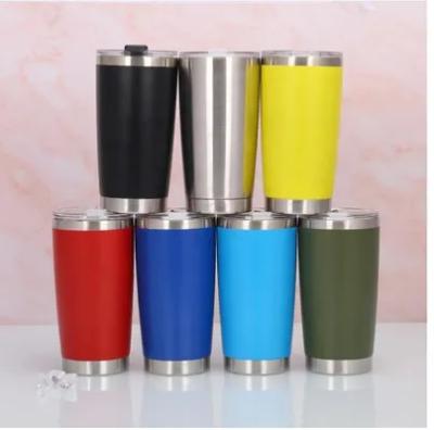 China Custom Logo Powder Coated Stainless Steel Tumbler Regular 2025 Wholesale Bulk Custom 20 Oz Powder for sale