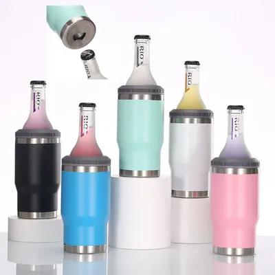 スタイリッシュな360ml 個別化 絶縁ビール缶 持ち物 2壁ステンレス鋼 真空カップ 2つの蓋付き 4 In 1 デザイン 食品グレード 環境に優しい