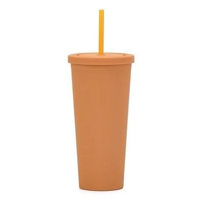450ml 650ml 22oz Plastic Travel Tumbler With Straw And Lid 6 Vibrant Colors Reusable Plastic Coffee Tumbler Eco Friendly Customized Acceptable