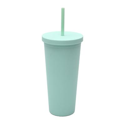 China Wide Mouth Single Wall 24 Ounce Plastic Tumblers Clear Custom Plastic Tumbler Cups Bulk With Straw And Lid Standard Size Cupholder Friendly for sale