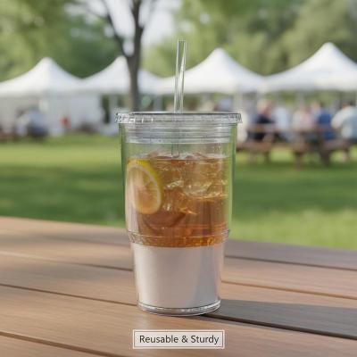 China Cylinder Plastic Tumbler Reusable Yes Sturdy Construction Suitable for Outdoor Events Picnics and Corporate Gatherings for sale