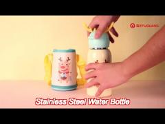 Bottle de água com faixa de palha para crianças, 17 oz Unicorn Cups para bebidas quentes e frias, BPA Free Thermoses de aço inoxidável frasco à prova de vazamento para meninos e meninas escola interior exterior