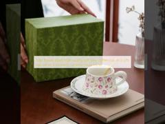Elegante sofisticato estetico stile nordico tazza di caffè in ceramica di lusso con piatto